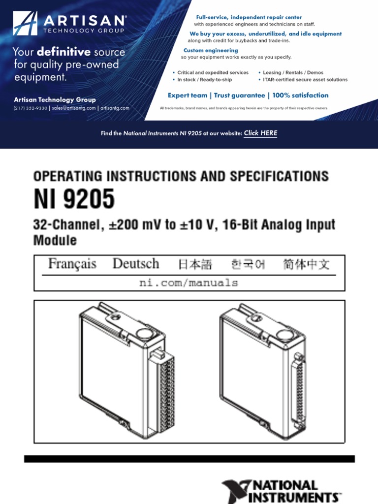 NI 9205 Manual | PDF