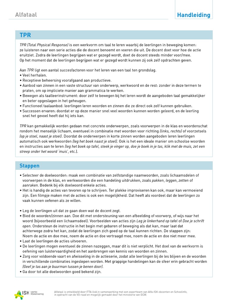 TPR Handleiding | PDF