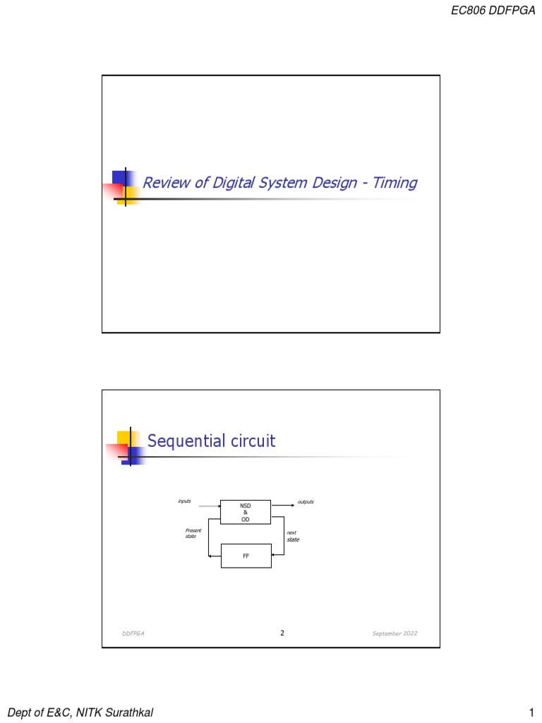 L4 Review of DSD3 - FSM Timing | PDF | Electronic Design | Electrical Engineering
