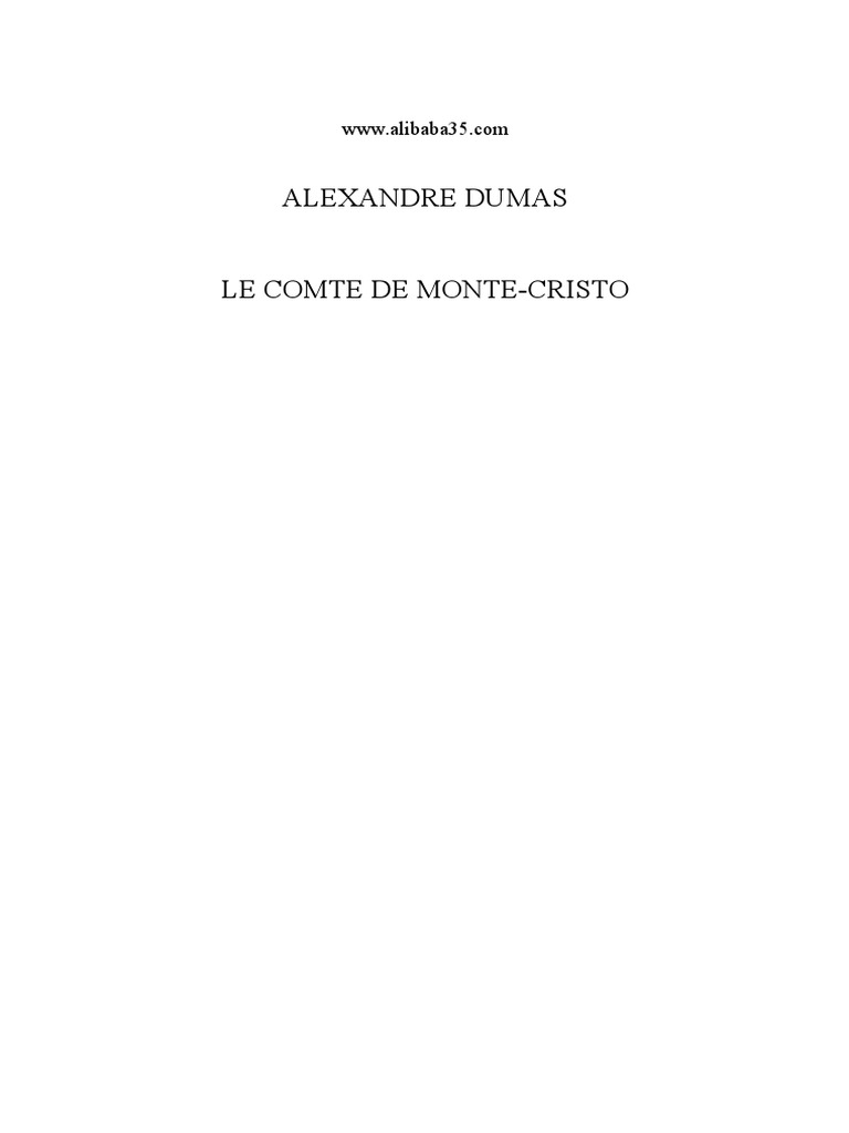 A Dumas Comte Monte Cristo | PDF