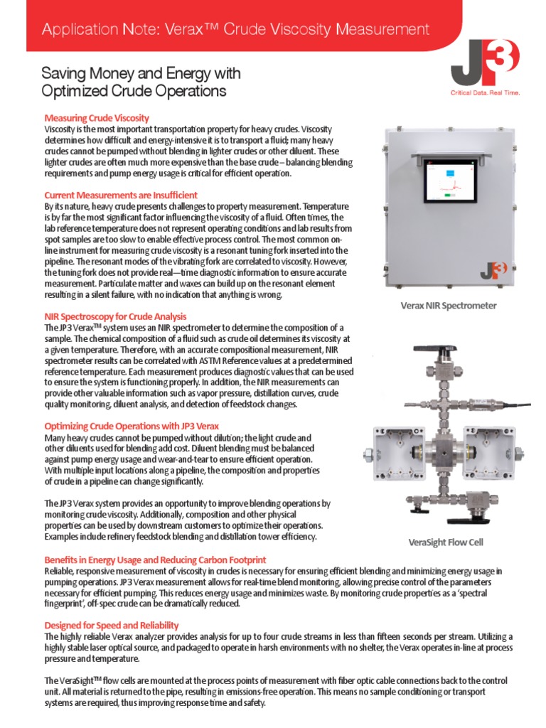 JP3 Measurement Verax Crude Viscosity Measurement | PDF