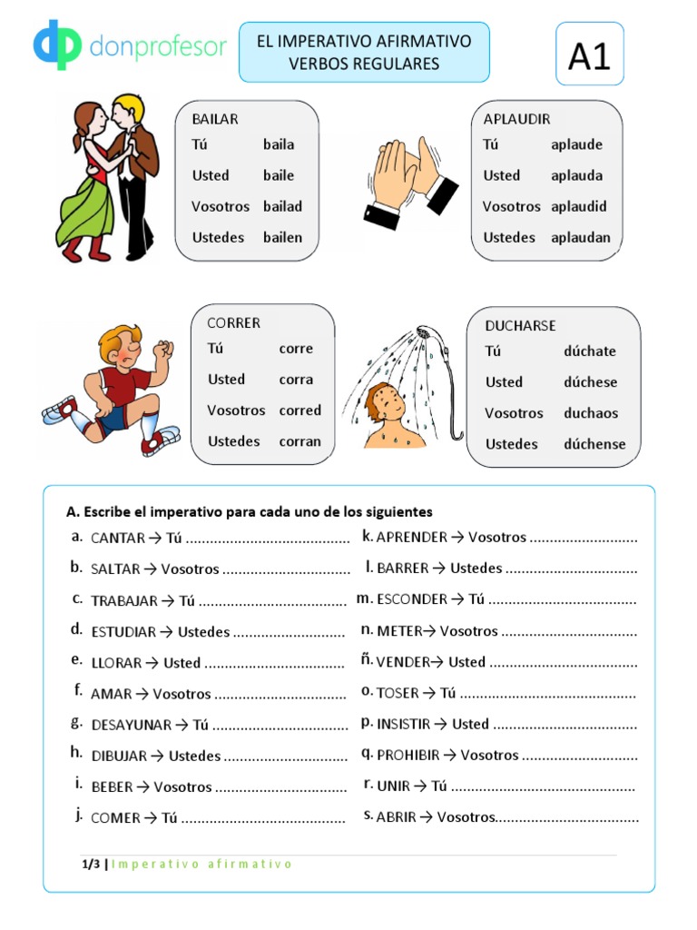 Imperativo Afirmativo Donprofesor Pdf