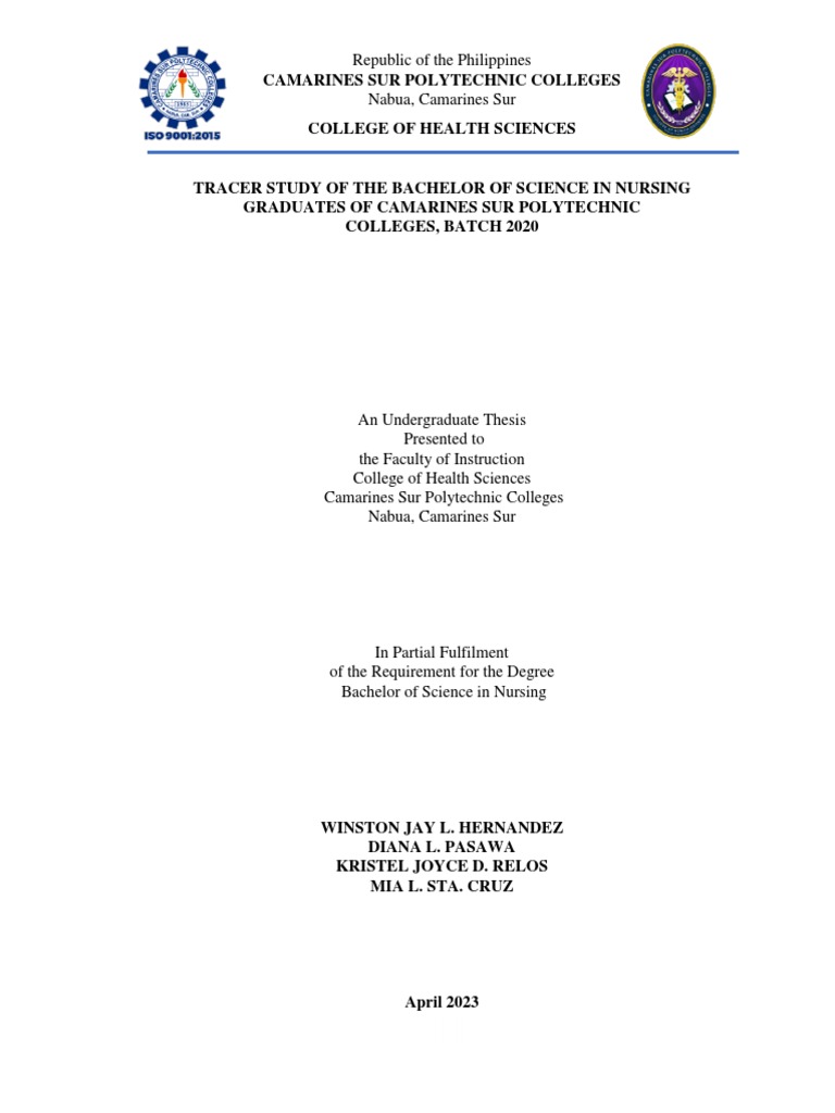 Tracer Study Preliminary Pages | PDF | Thesis | Nursing