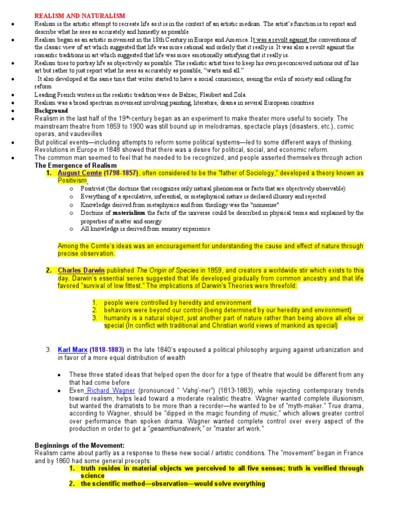 Realism and Naturalism | PDF