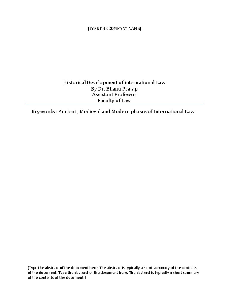 Historical Development of International Law | PDF | International Law ...
