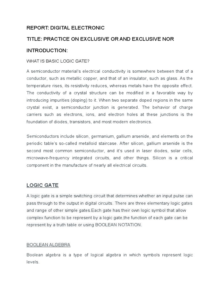 Report 2 | PDF | Logic Gate | Semiconductors