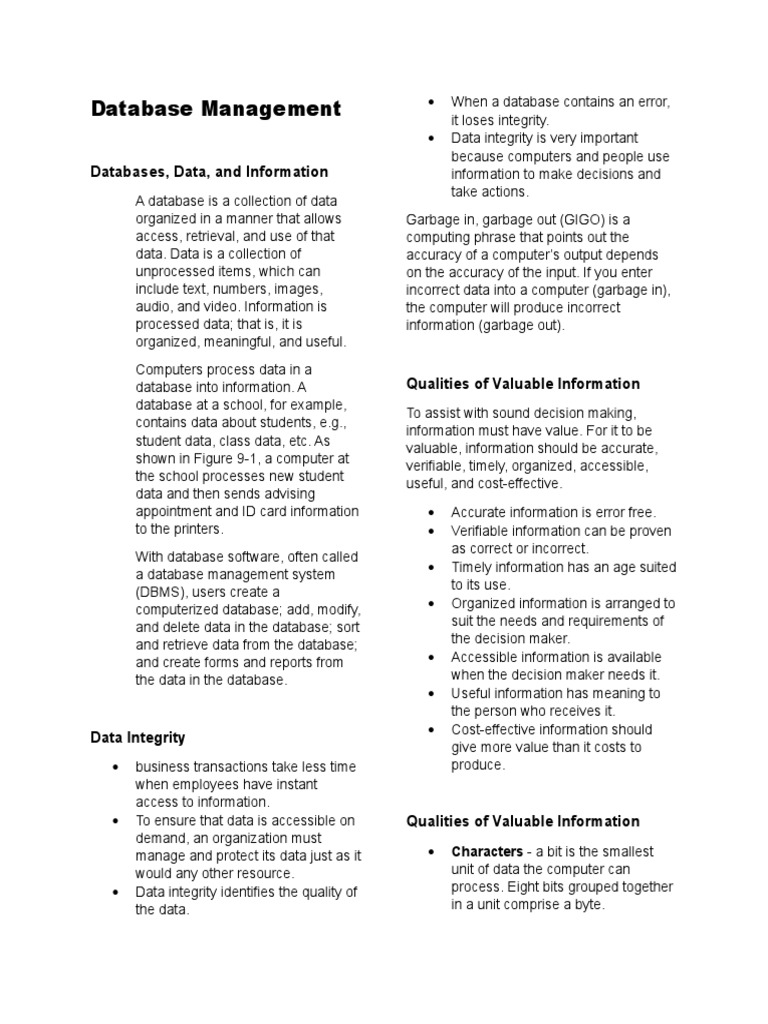 Database Management | PDF