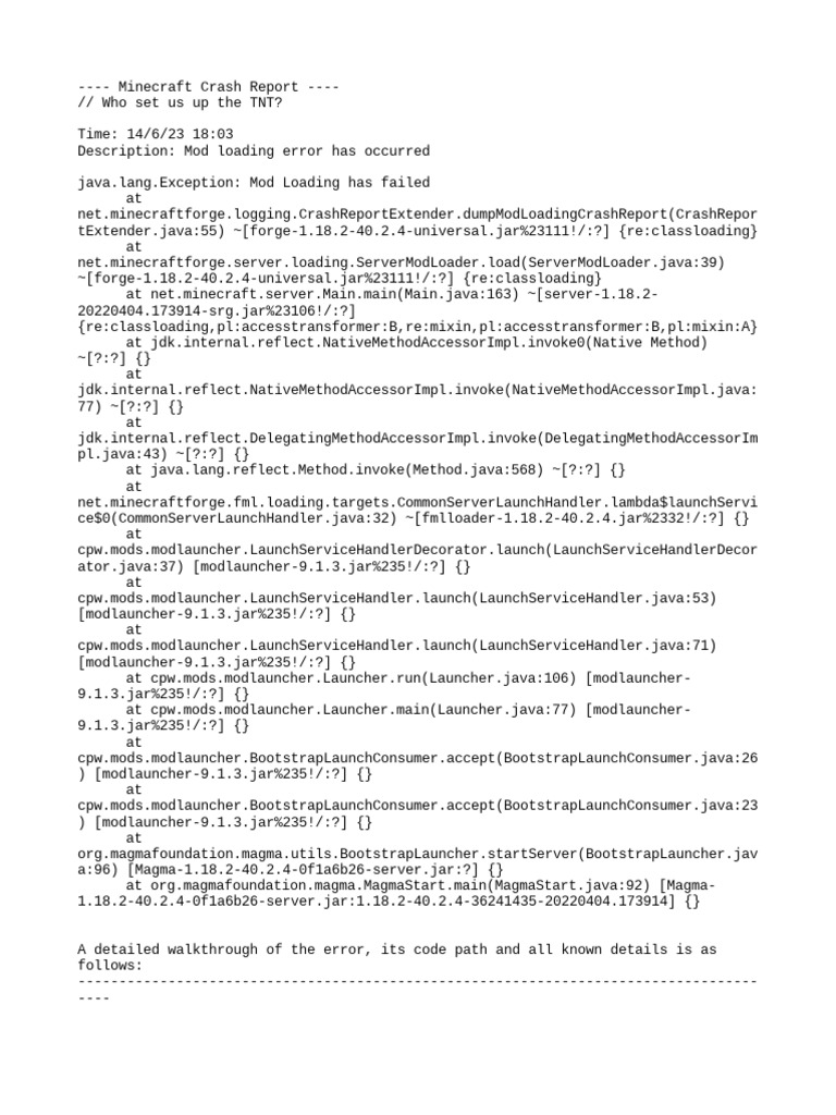 Crash 2023 06 14 - 18.03.47 FML | PDF | Java (Programming Language ...