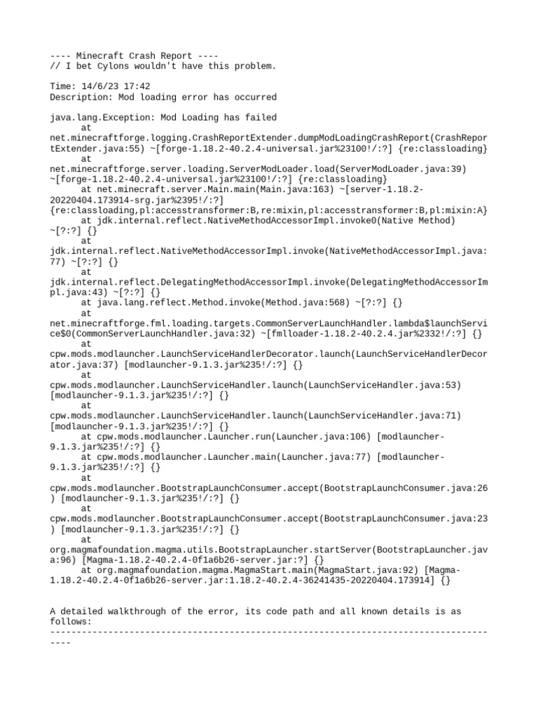 Crash 2023 06 14 - 17.42.05 FML | PDF | Java (Programming Language) | Computer Science