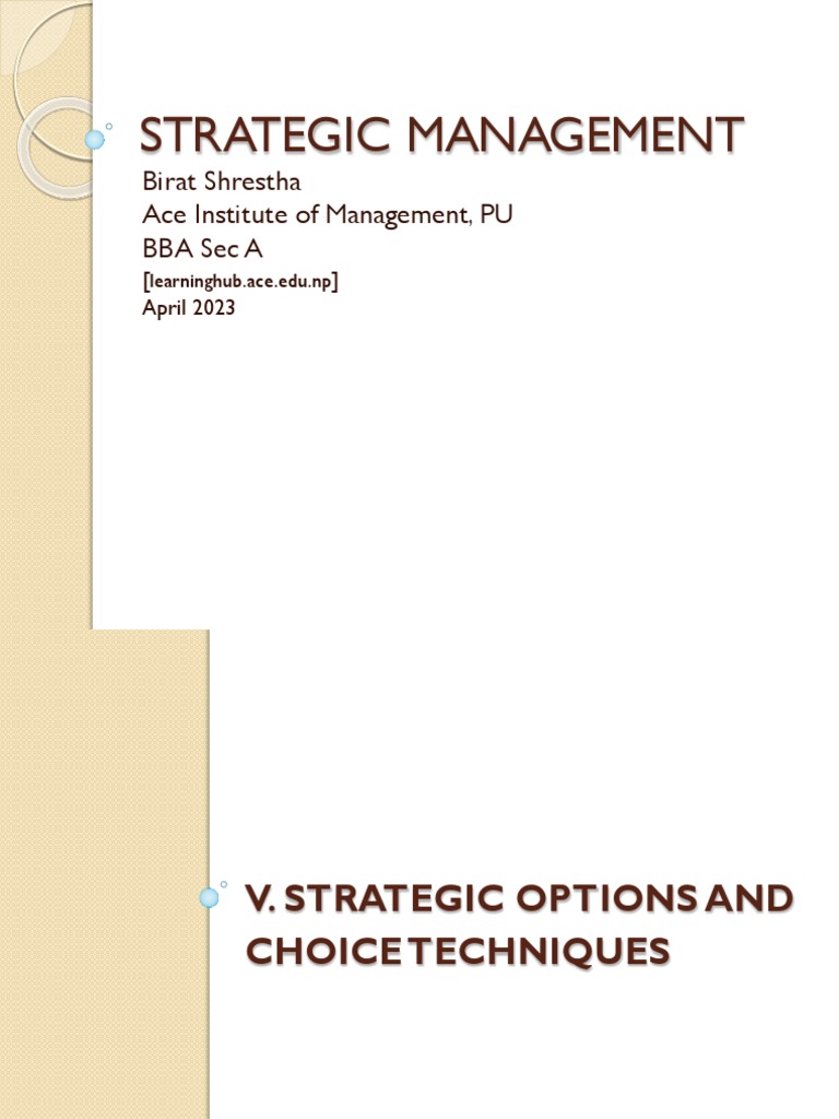 Strategic Management 5 BBA Ace | PDF | Strategic Management | Mergers ...