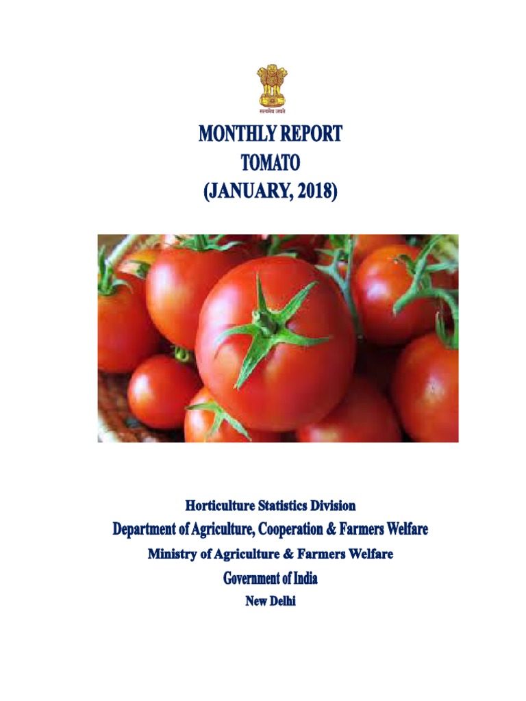 Monthly Report On Tomato For January 2018 | PDF | Crops | Agriculture