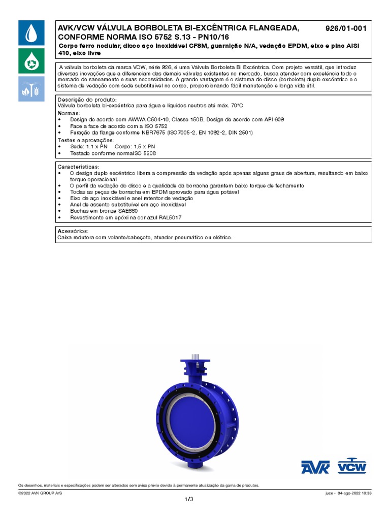 Conforme Norma Iso 5752 s.13 - Pn10-16 - VCW | PDF | Aço | Materiais