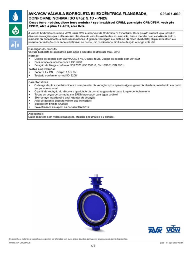 Conforme Norma Iso 5752 s.13 - Pn25 - VCW | PDF