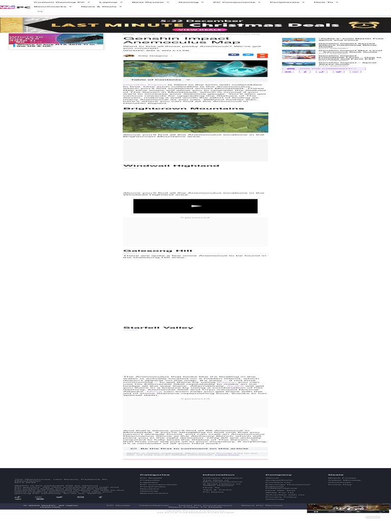 Genshin Impact Anemoculus Locations | PDF
