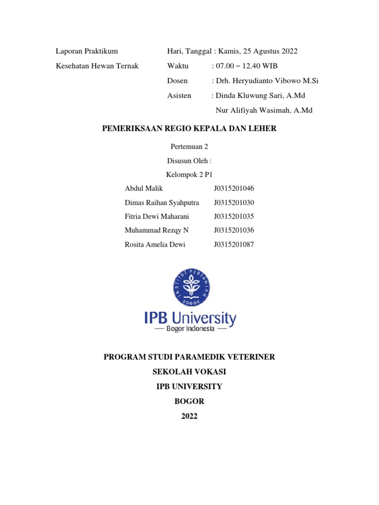 P1 - Kelompok 2 - Pemeriksaan Regio Kepala Dan Leher | PDF
