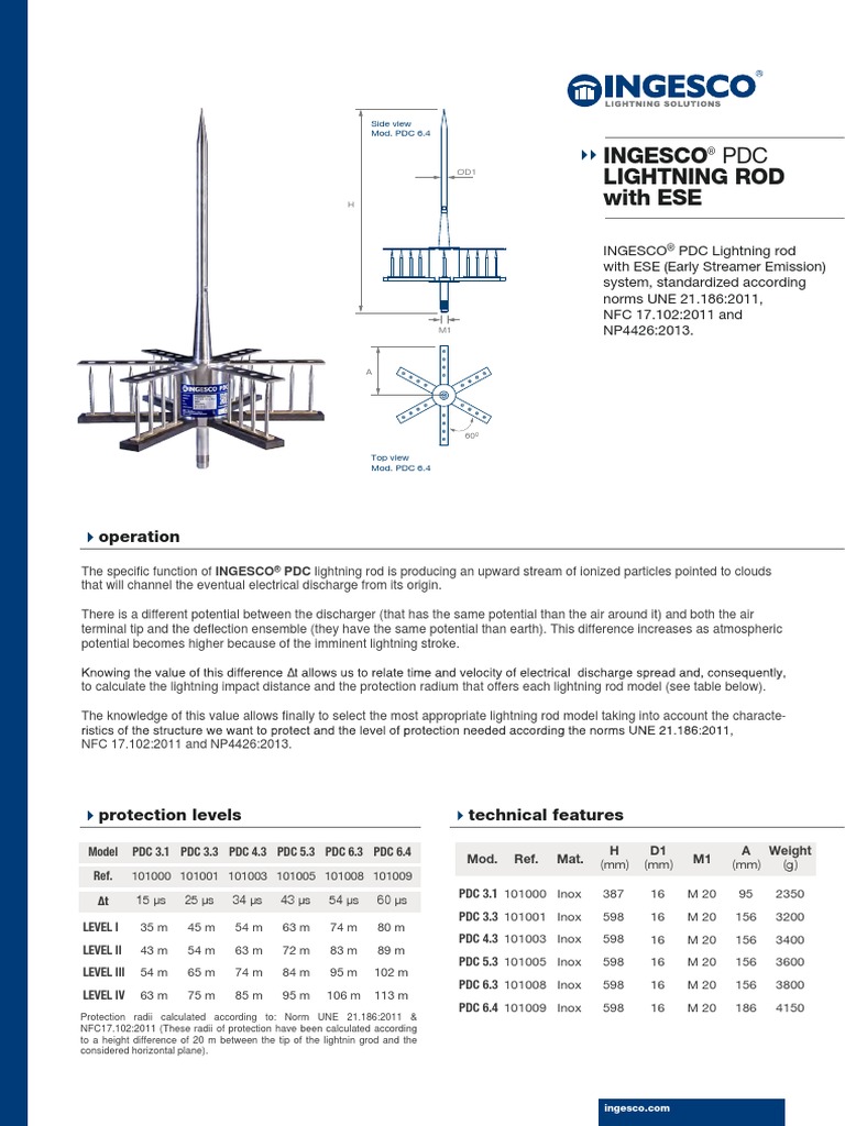 FT Ingesco PDC Une en | PDF | Lightning | Electricity