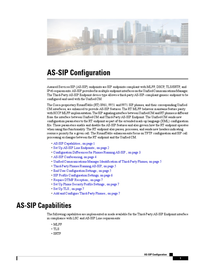 AS-SIP Configuration for Third-Party Phones | PDF | Session Initiation ...