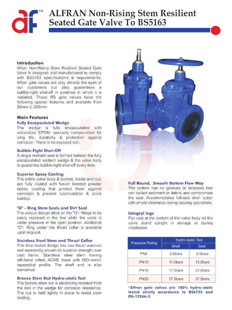 Alfran - Gate Valve Bs5163 | PDF