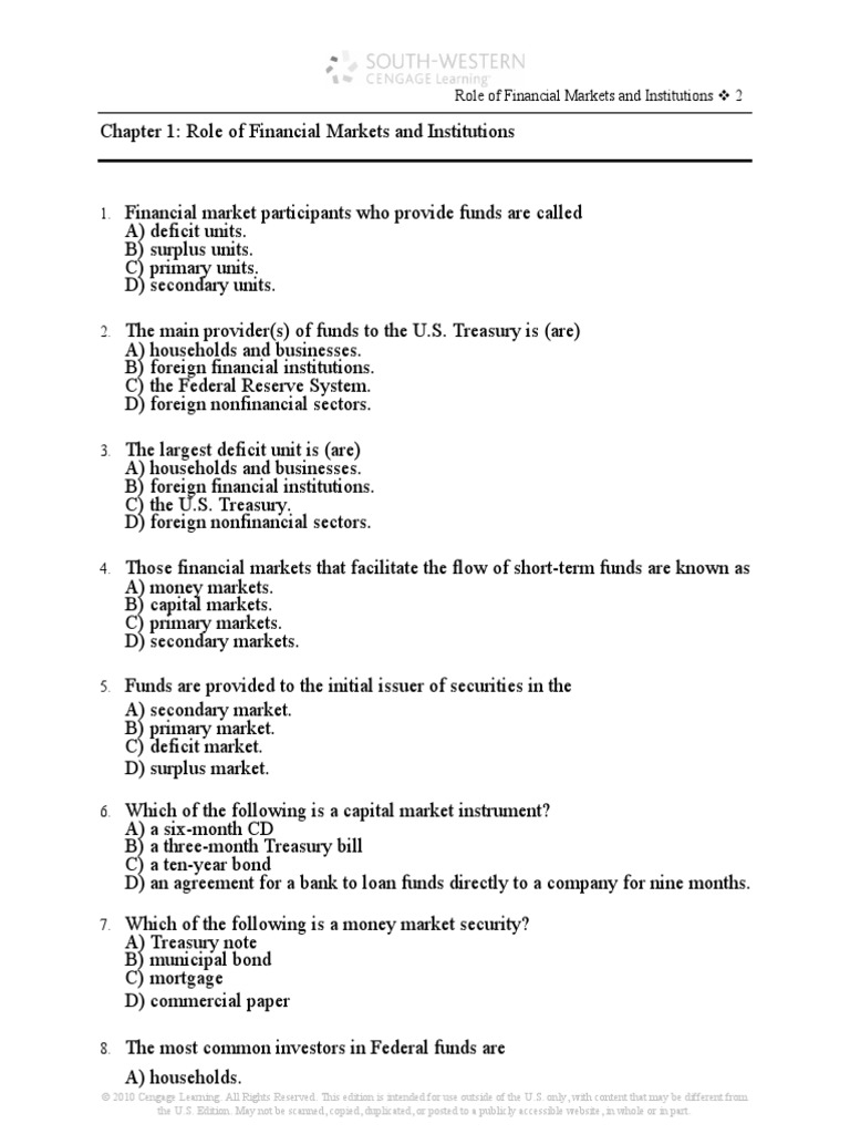 Chapter 1 | PDF | Securities (Finance) | Financial Markets