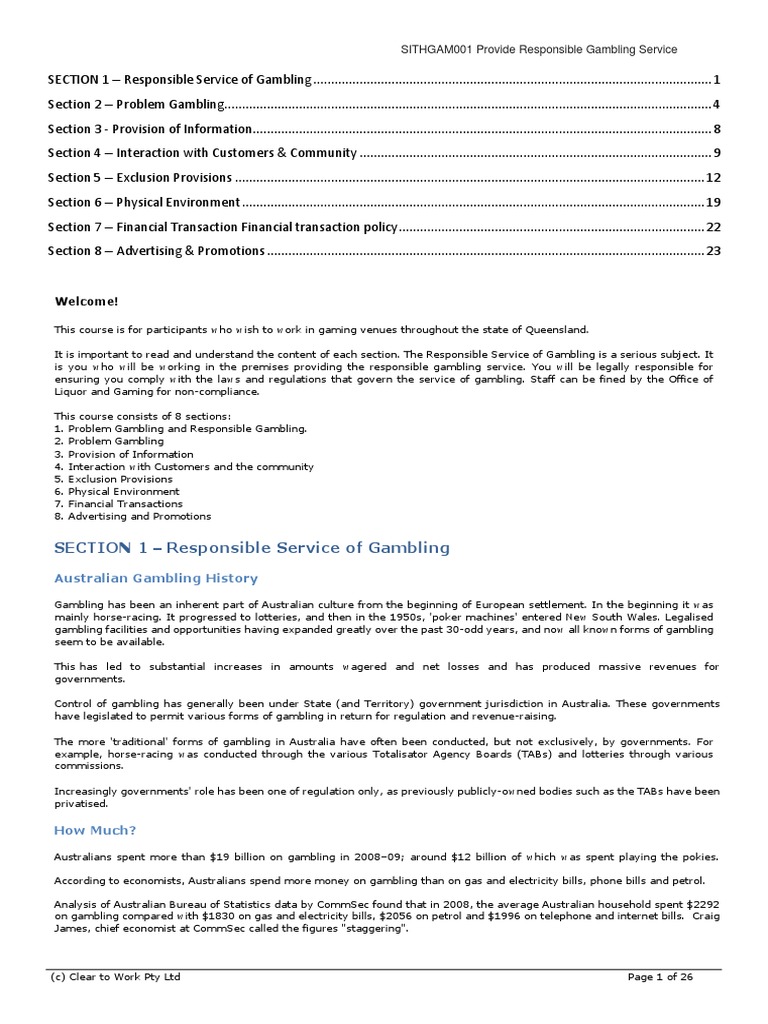 Course Notes Handbook RSG | PDF | Gambling | Problem Gambling