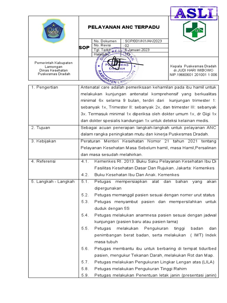 SOP ANC Terpadu New | PDF