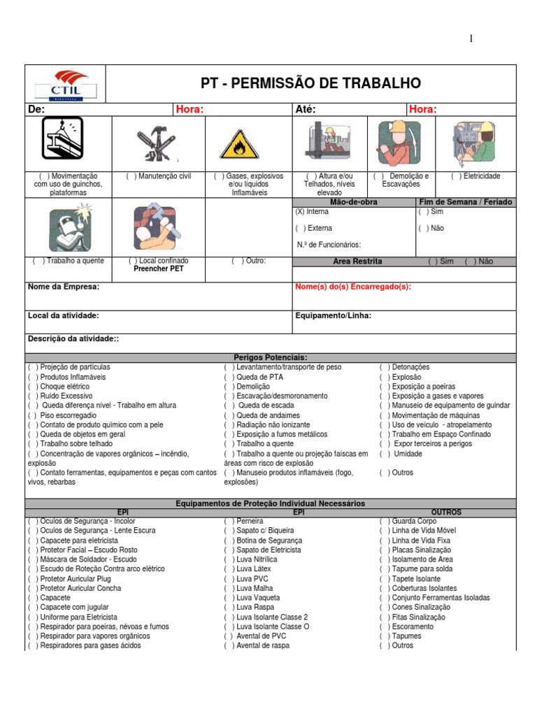 PT - Permissao Do Trabalho - Espaço Confinado | Download grátis PDF ...