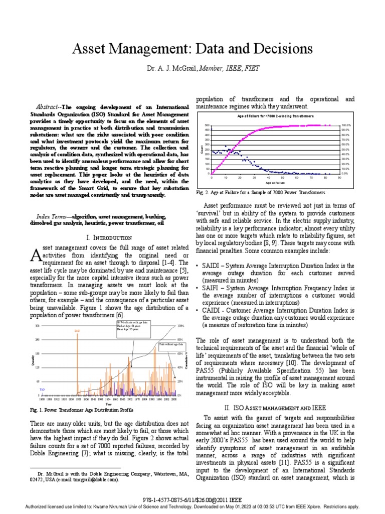 Asset Management Data and Decisions | PDF | Asset Management | Data Mining