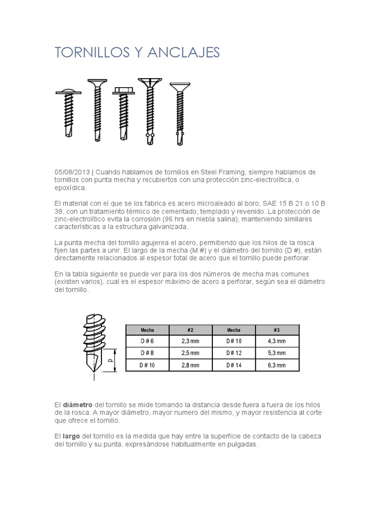 Tipos de Tornillos T1, T2, T3, T4 | PDF Tipos de Tornillos T1, T2, T3, T4 | PDF
