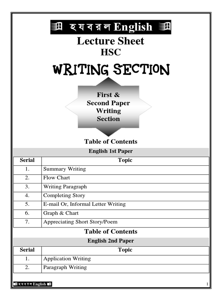Writing Section - HSC - Booklet-2 | PDF