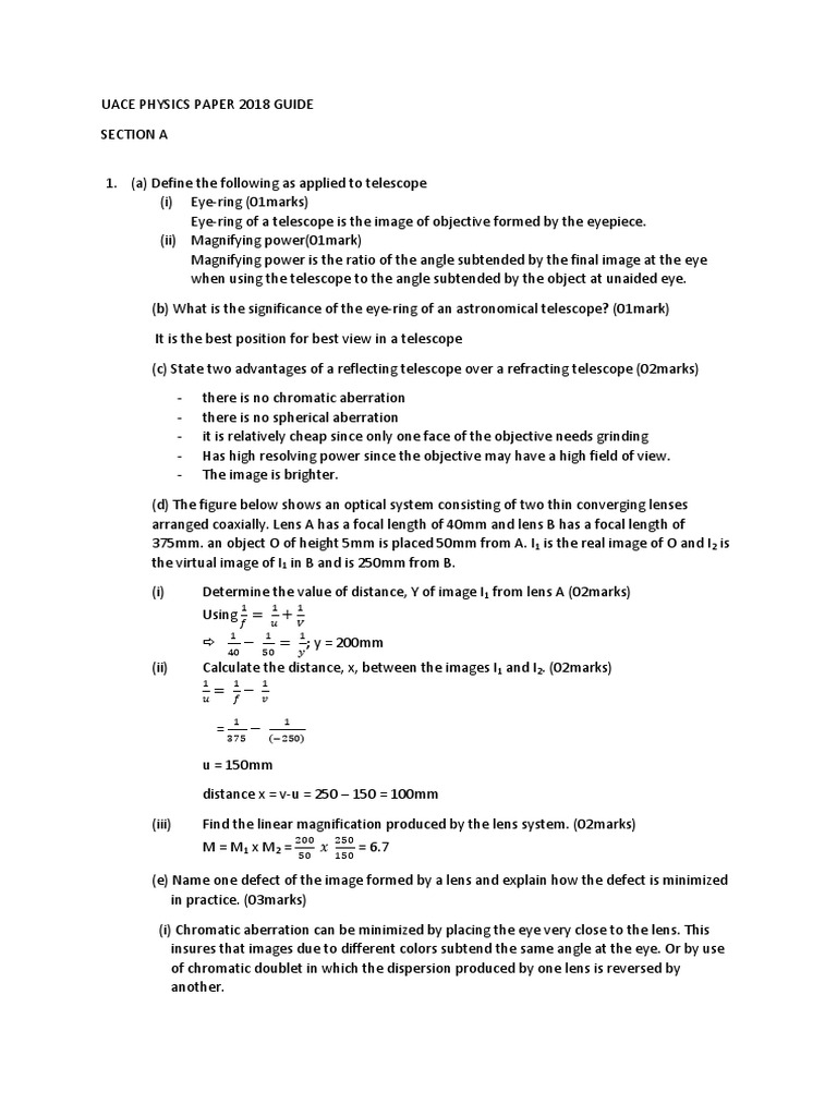 Uace Physics Paper 2018 Guide | PDF | Diffraction | Inductor