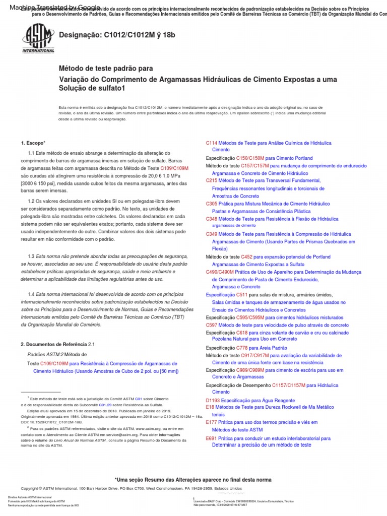 ASTM C1012-C1012M REV - B - Standard Test Method For Length Change of ...