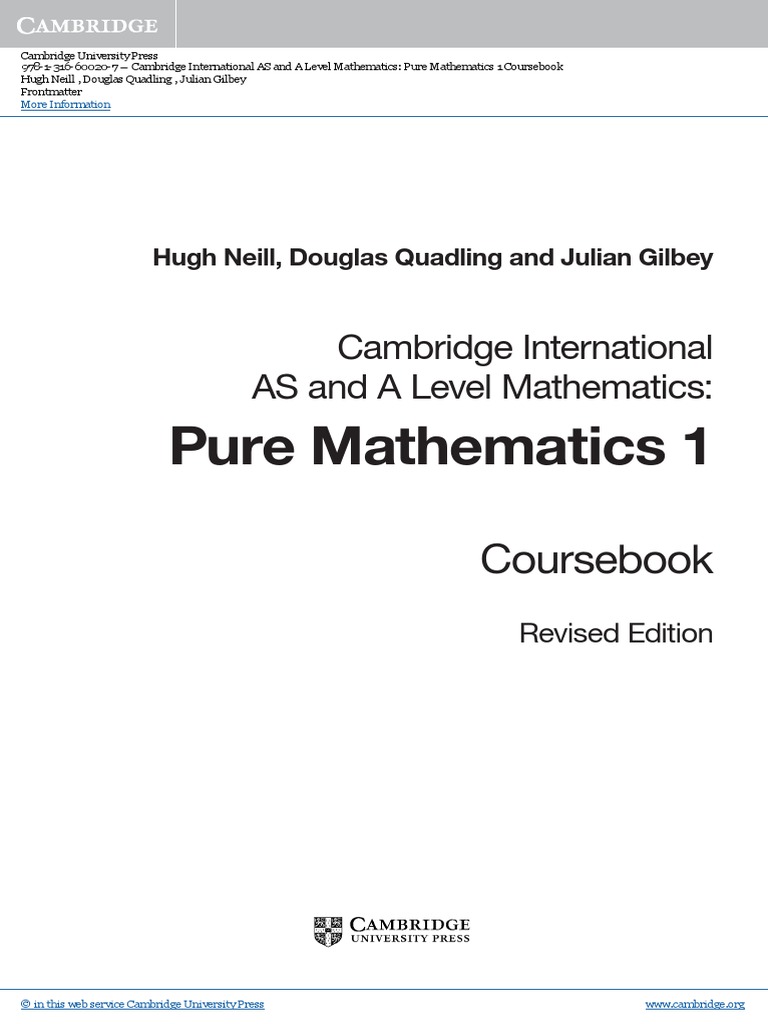 MATHS Cambridge Futher Pure Maths | PDF