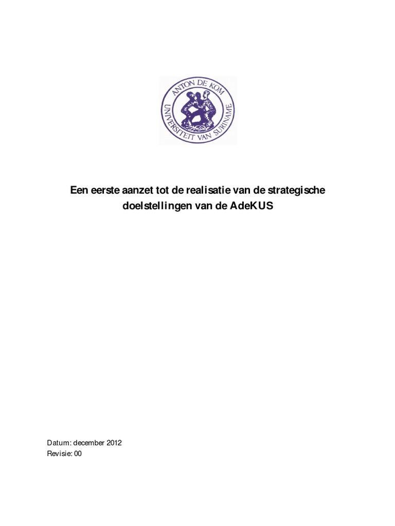 Strategisch Actieplan AdeKUS Rev00 | PDF