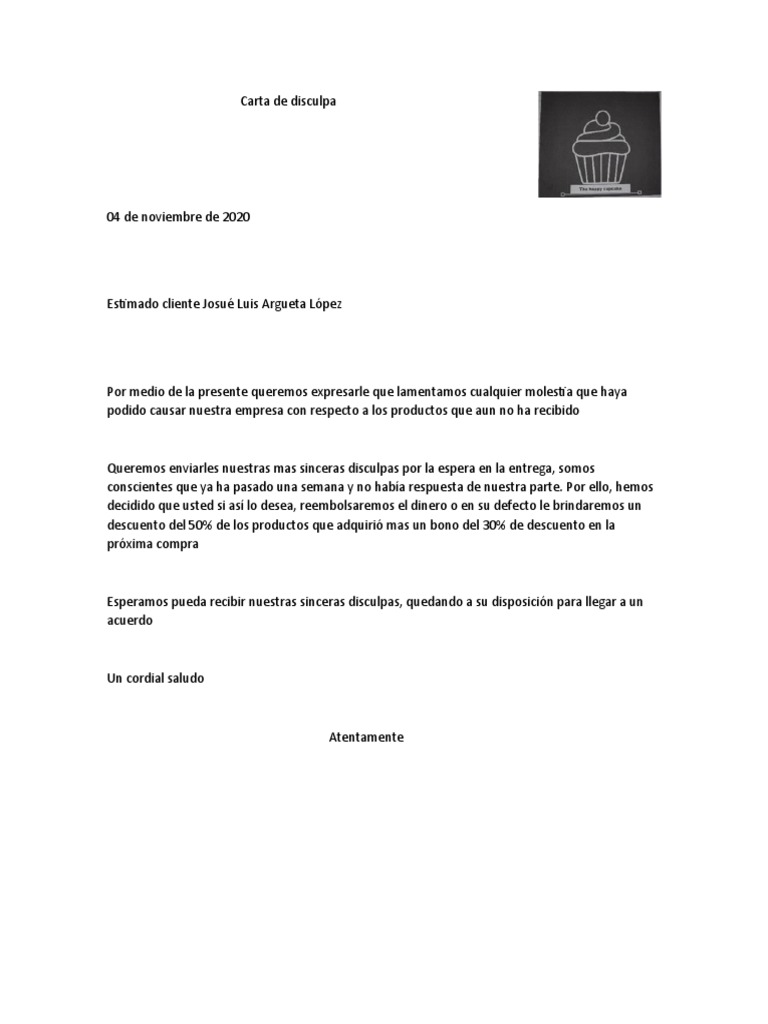 Carta de Disculpa | PDF