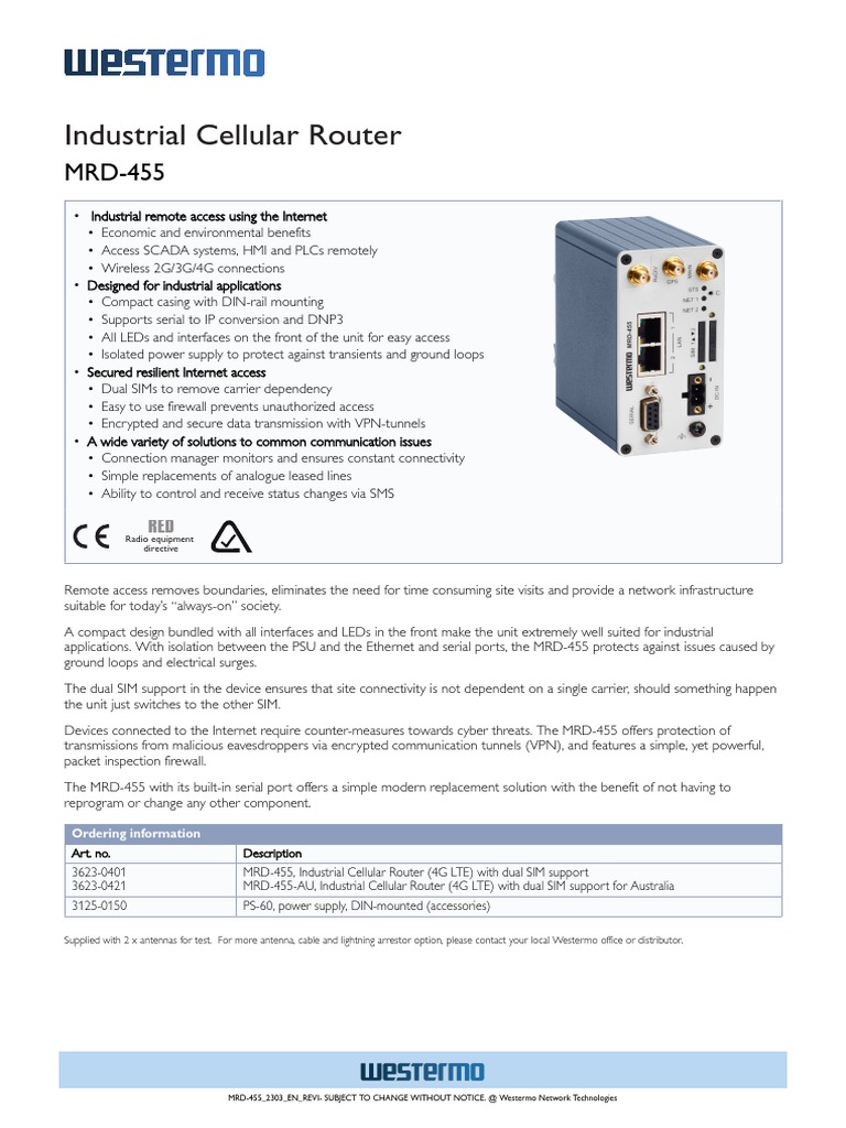Westermo Ds mrd-455 2303 en Revi | PDF | Virtual Private Network | Service Industries
