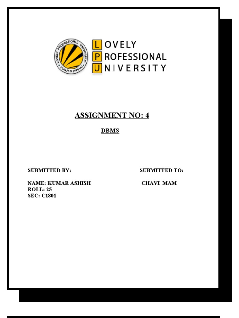 Assignment No: 4 | PDF | Database Transaction | Databases