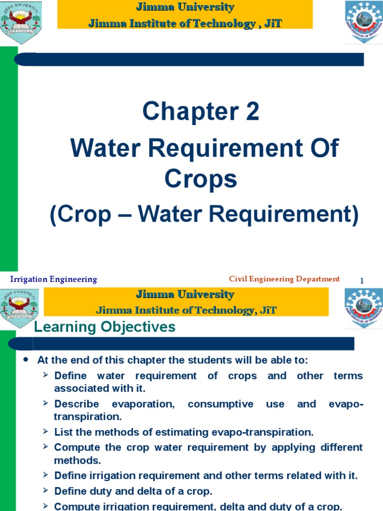 Water Requirement of Crops | PDF | Evapotranspiration | Irrigation