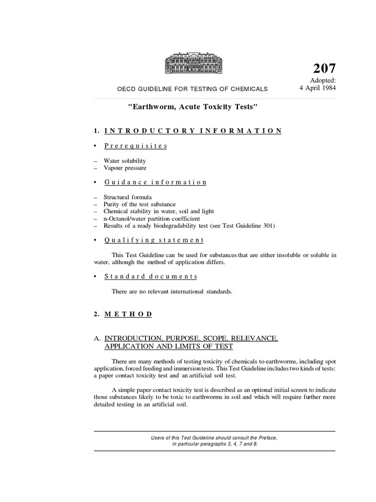 Earthworm Acute Toxicity Testing Guide | PDF | Soil | Solvent