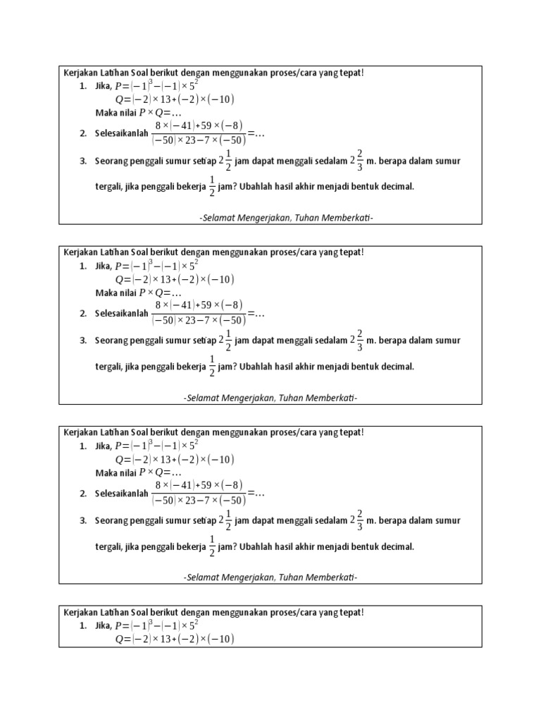 Kerjakan Latihan Soal Berikut Dengan Menggunakan Proses | PDF