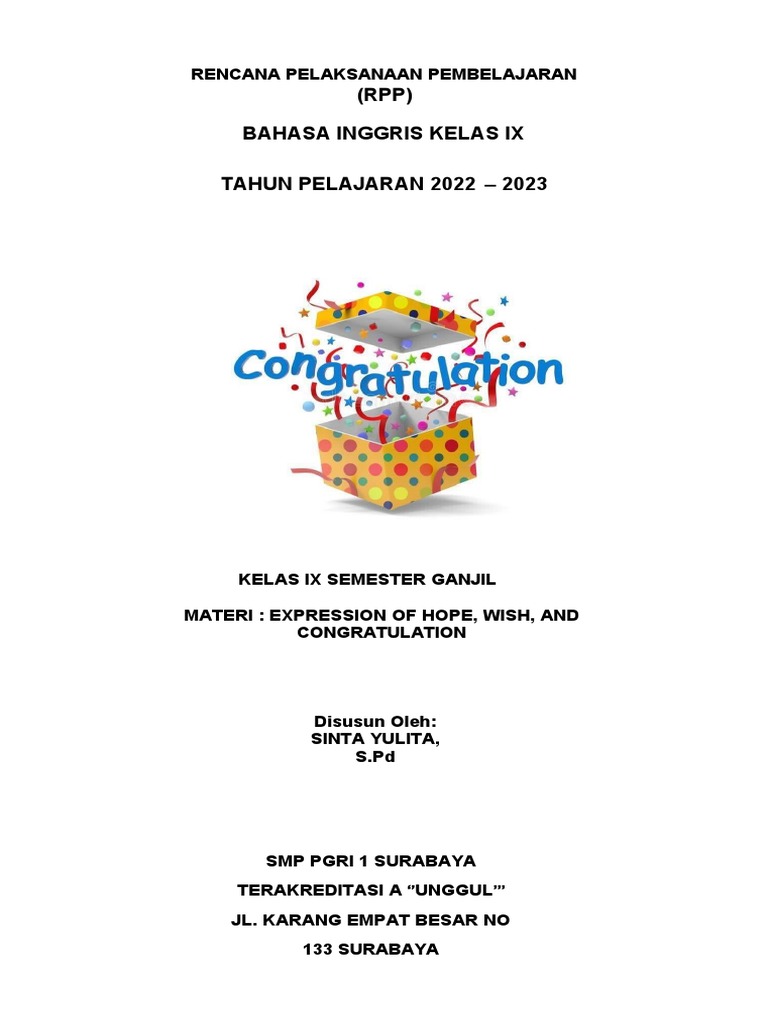 Bahasa Inggris Kelas Ix Bab 1 Congratulations | PDF