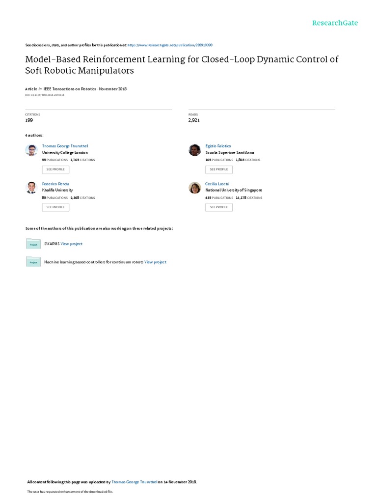 Model Based Reinforcement Learning For Closed Loop Dynamic Pdf Control Theory Simulation