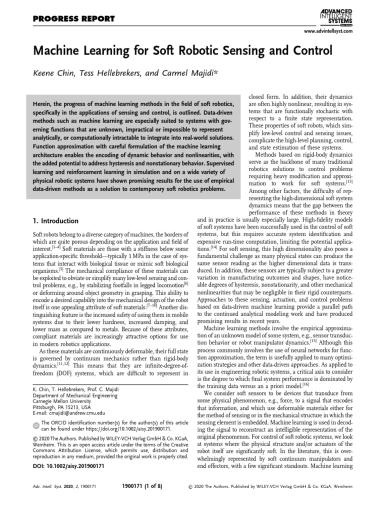 Machine Learning For Soft Robotic Sensing And Control Pdf Machine Learning Robotics 9208