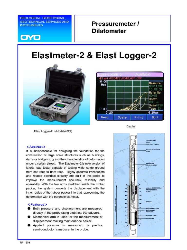 OYO Elastmeter-2 & Elast Logger-2 | Download Free PDF | Deformation (Engineering) | Physical ...