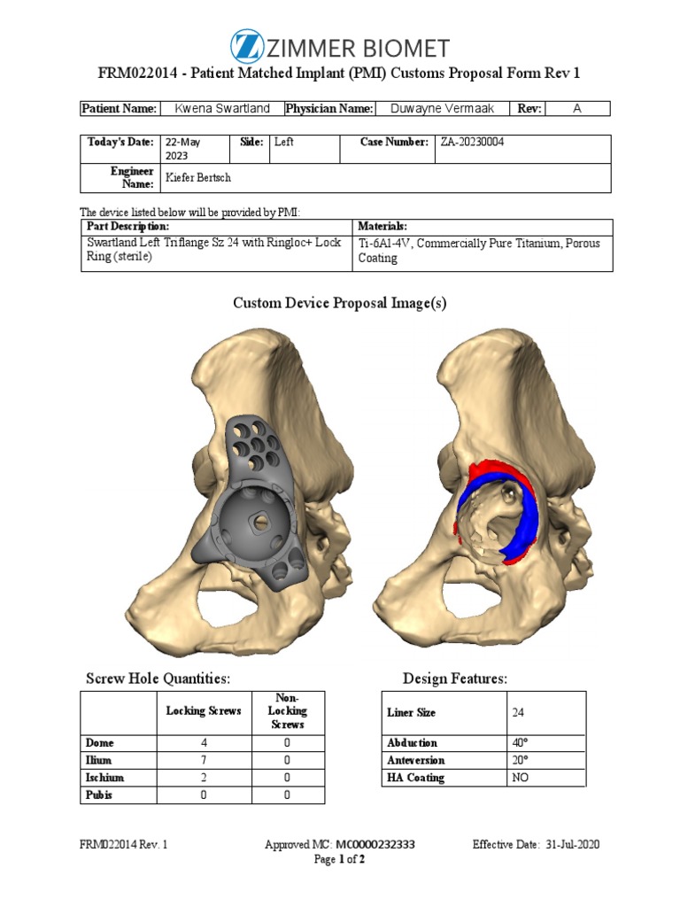 FRM022014 Rev.1 - PMI Customs Proposal Form ZA-20230004 | PDF ...