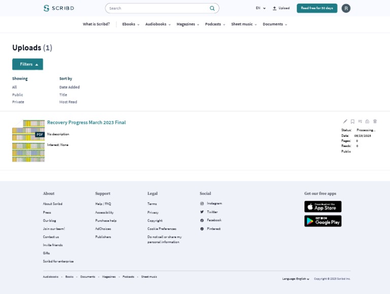 Uploads - Scribd | PDF | Scribd | Online Services