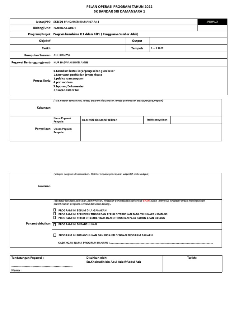 PSO 2021-2025 Jadual 3 | PDF