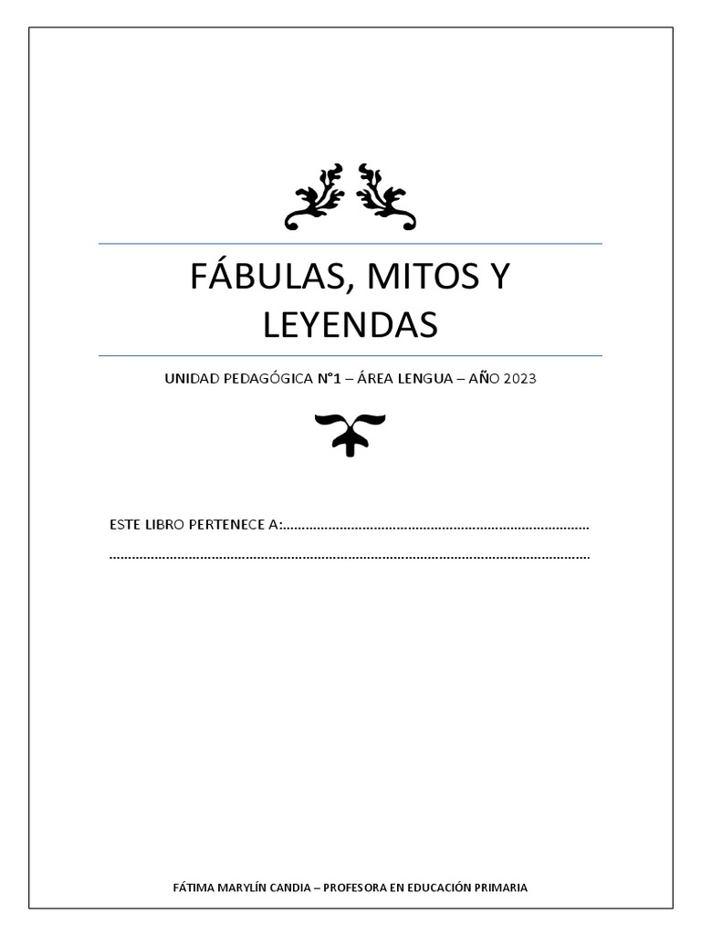 Cuadernillo de Lectura Fábulas Mitos y Leyendas 1 | PDF | Orfeo
