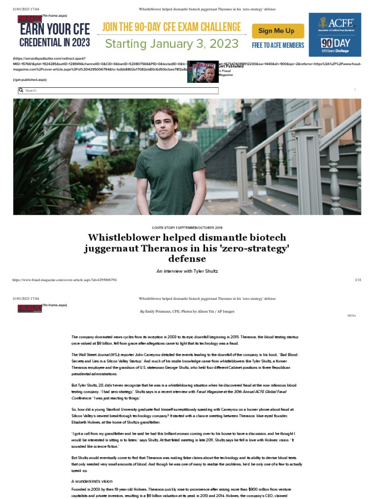 Theranos Whistleblower Interview | PDF