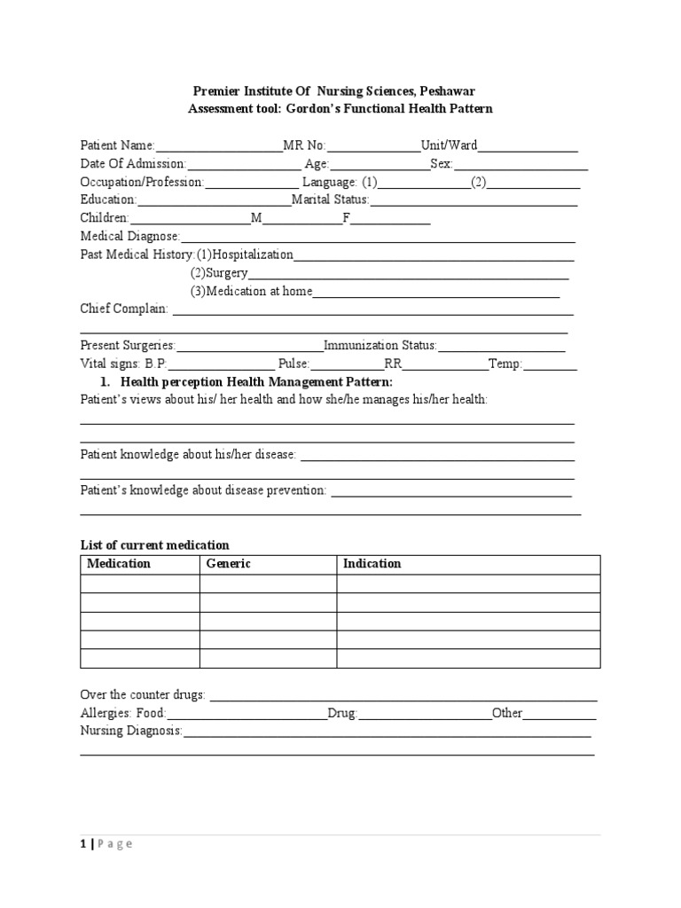 FHP Form-1 | PDF | Menstruation | Urinary Incontinence