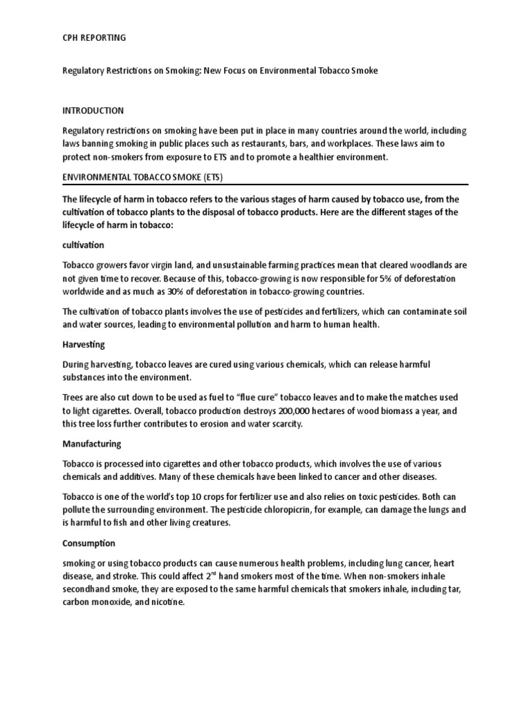 CPH Script For Reporting | PDF | Cigarette | Tobacco